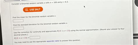 Consider A Binomial Random Variable X With N Chegg