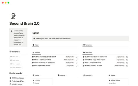 Second Brain Template By Notion Street Notion Marketplace