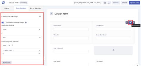 conditional logic user registration