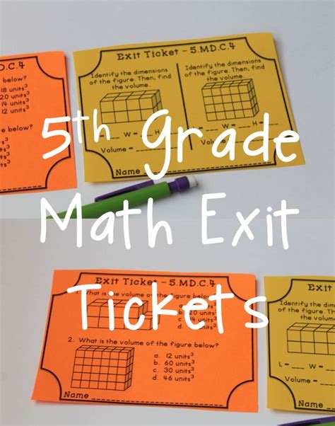 5th Grade Math Exit Tickets Assessments Or Exit Slips Math Exit