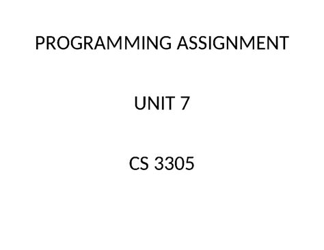 Cs 3305 Unit 7 PROG 1 Tutorial Communications And Information Technologies PROGRAMMING