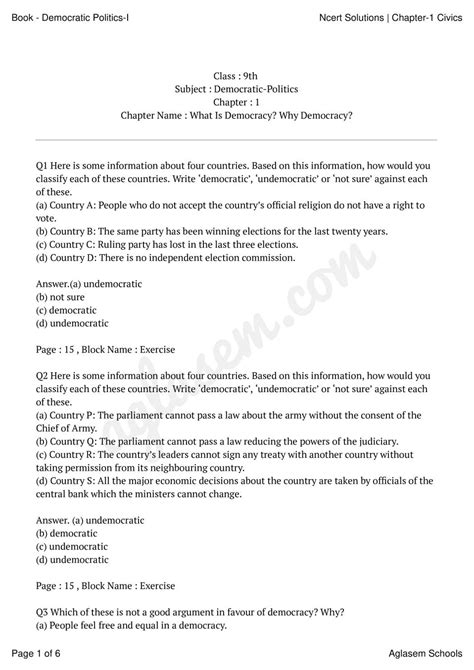 Ncert Solutions Class 9 Social Science Civics Chapter 1 What Is