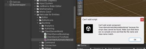 Cant Add Script Component Overrideautomaticnetcodebootstrap Netcode