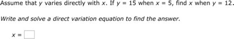 IXL Write And Solve Direct Variation Equations Algebra 2 Practice