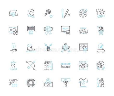 Supervision Oversight Linear Icons Set Surveillance Management Direction Control Monitoring