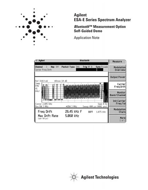 Agilent Esa E Series Spectrum Analyzer Bluetooth Metrictest