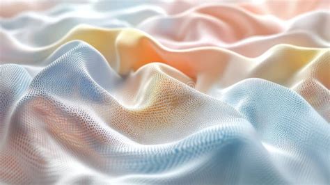 Colorful Abstract Fabric Waves Creating A Soft Dreamy Atmosphere Stock Illustration