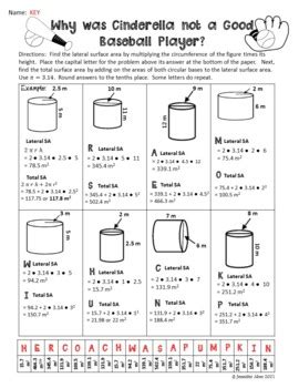 Surface Area Of Cylinders Riddle Activity By Capturing The Middle