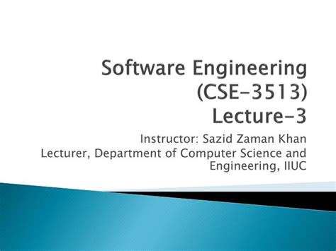 Ppt Software Engineering Cse 3513 Lecture 3 Powerpoint Presentation