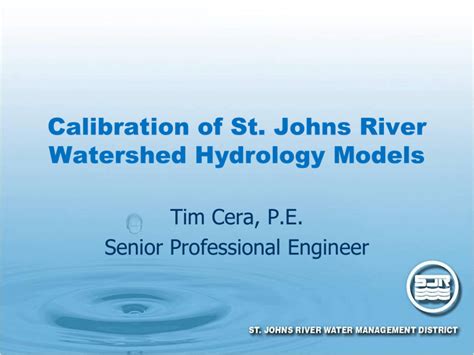 Calibration Of St Johns River Watershed Hydrology Models