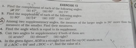 1 find the complement of each of the following 13 i 35∘ ii 47∘ iii