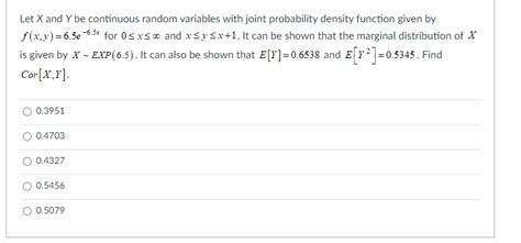 Solved Let X And Y Be Continuous Random Chegg