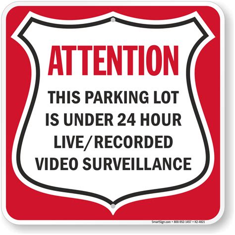 No Trespassing Parking Lot Security Sign