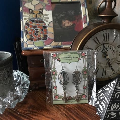 Nautical Themed Assemblage Necklace And Earring Set ~ Blue Red White And Gold Colors ~ Anchor