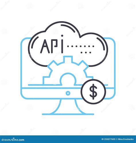Api Line Icon Outline Symbol Vector Illustration Concept Sign Stock Vector Illustration Of