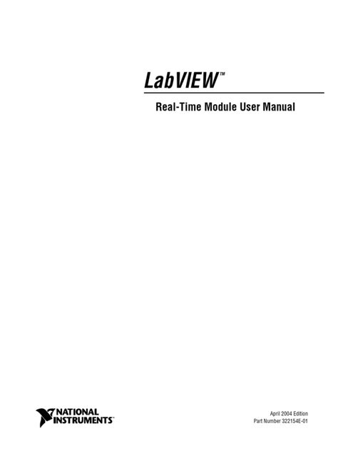 Labview Real Time Module User Manual Pdf Operating System