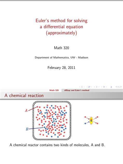 Eulers Method Best Example Of Using Euler Method In Chemical Reaction