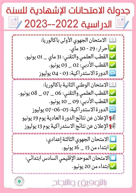امتحانات السادس ابتدائي 2023 الدورة الثانية Tawjihi