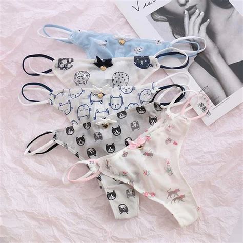 Cute Mesh Thongs Momo Bunni