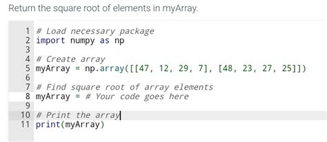 Solved Return The Square Root Of Elements In Myarray Load