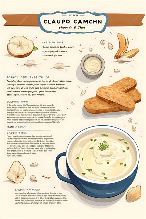 Premium Ai Image Design Of Clam Chowder Menu Creamy White Color With
