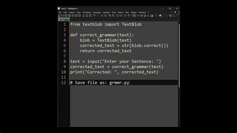 Grammar Correction Using Python Coding Learning Youtube
