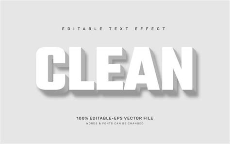 Clean Text Effect Premium Vector