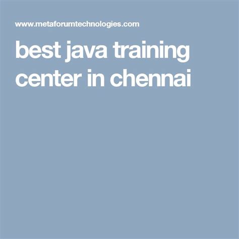Best Java Training Center In Chennai