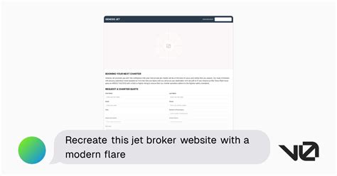 recreate this jet broker website with a modern flare a shadcn ui and