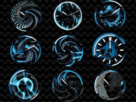 Premium Psd Luminous Neon Clocks Ticking Glitched Clock Texture