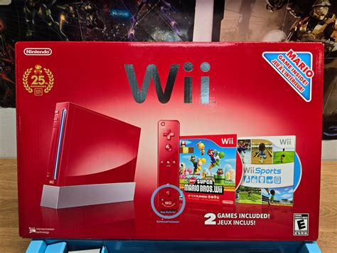 Nintendo Wii Red Console Bundle Rvl 001 Tvgc