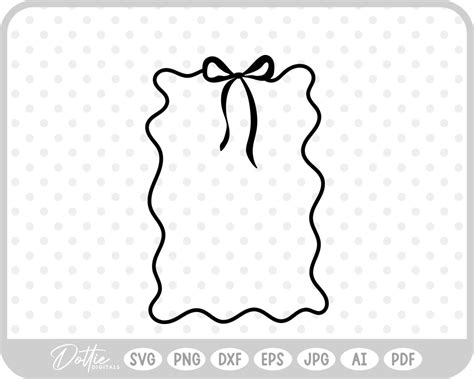Dottie Digitals Frilly Ribbon Bow Border Wavy Svg Png Dxf Cricut