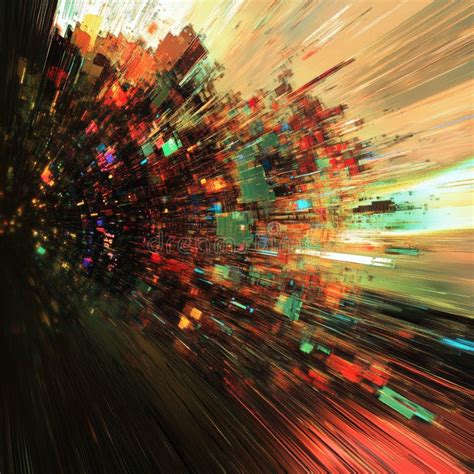 Abstract Digital Network With Vibrant Colors And Dynamic Texture Stock Illustration