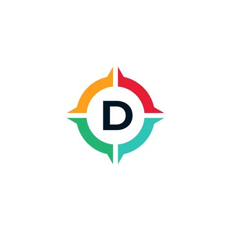 Colorful Letter D Inside Compass Logo Design Template Element 6245490