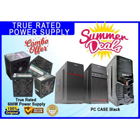 Pc Desktop Casing And Matx Casing 600w True Rated Power Supply Slightly Used Shopee Philippines