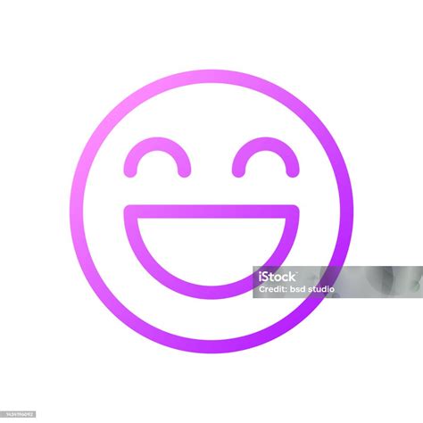 웃는 이모티콘 픽셀 완벽한 그라디언트 선형 Ui 아이콘 Mental Wellbeing에 대한 스톡 벡터 아트 및 기타 이미지