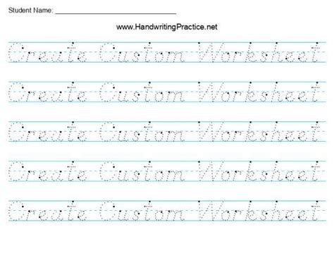 Dnealian Cursive Practice Sheets