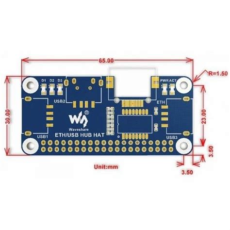 Waveshare Ethernet USB HUB HAT For Raspberry Pi Model Name Number X Rj X At Piece