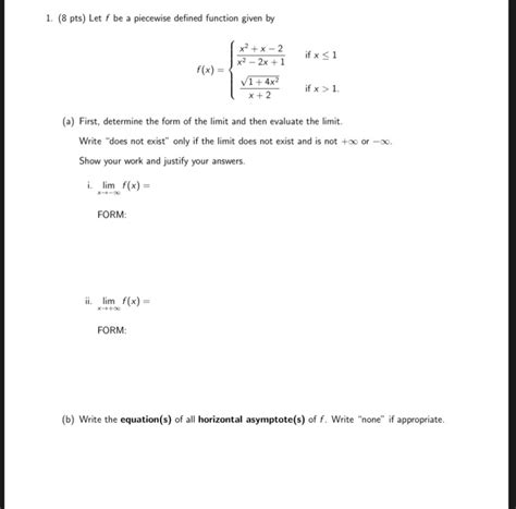Solved Pts Let F Be A Piecewise Defined Function Chegg Com