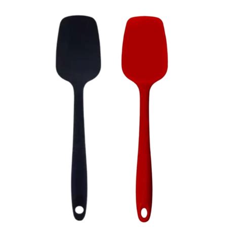 Espátula Multiuso De Silicone Vermelha Ou Preta Para Cozinha Com Cabo