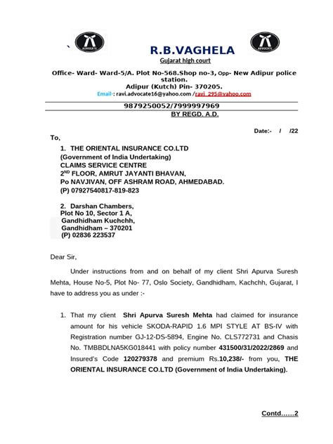 Apurva Mehta Notice Pdf
