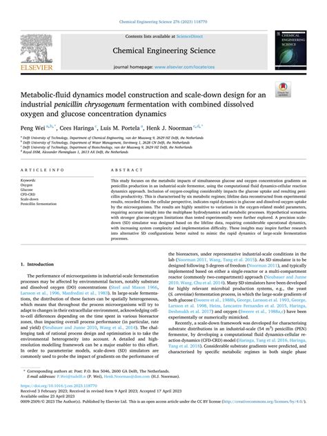 Pdf Metabolic Fluid Dynamics Model Construction And Scale Down Design For An Industrial