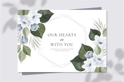 수채화 꽃 애도 카드 서식 파일 무료 벡터