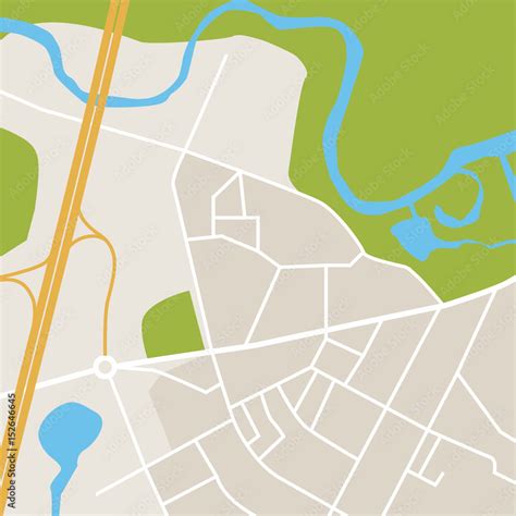 Abstract City Map By The Sea Simple Map Illustration Stock Vector Adobe Stock