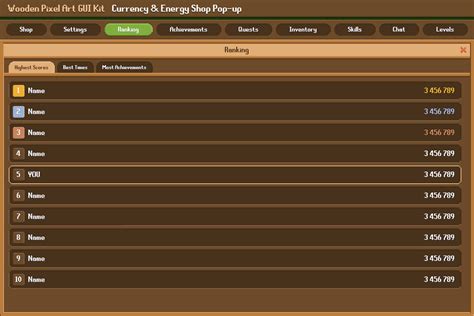 Wooden Pixel Art Gui Ui Kit Over 750 Png