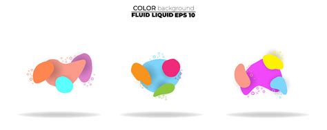 유체 모양 벡터 세트 네온 색으로 그라데이션 액체 전단지의 디자인아이템 분개 기프트 카드 벽에 포스터 방문 페이지 커버북 배너 소셜 미디어 게시 0명에 대한 스톡 벡터 아트