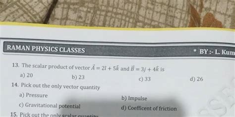 Pick Out The Only Vector Quantity Filo