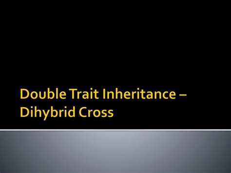 Ppt Double Trait Inheritance Dihybrid Cross Powerpoint Presentation