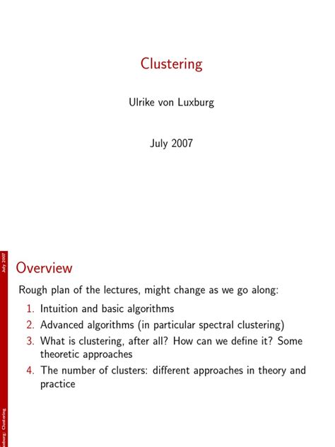 spectralclustering lectures pdf cluster analysis eigenvalues and