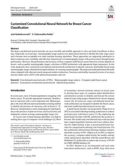 Customized Convolutional Neural Network For Breast Cancer Classification